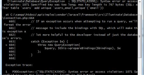 KÊnia Ferreira Blog Laravel Erro Sqlstate 42000 Syntax Error Or