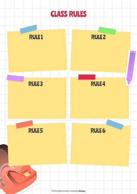 Dutlo Sticky Notes Style Class Rules Poster My First Day