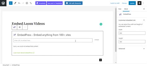 How To Embed Loom Video On Wordpress Website Gutenberg Elementor