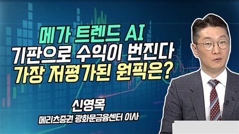 신영목의 히든밸류 메가 트렌드 Ai 기판으로 수익이 번진다 가장 저평가된 원픽은 시황의 해설자들 머니투데이방송
