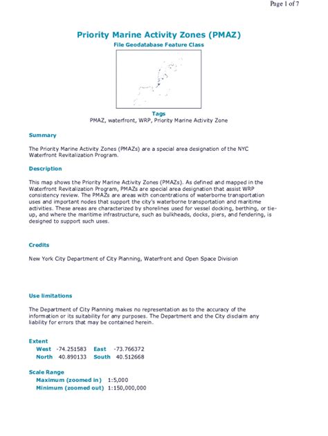 Fillable Online Priority Marine Activity Zones PMAZ Metadata BYTES Of The BIG APPLE Fax Email