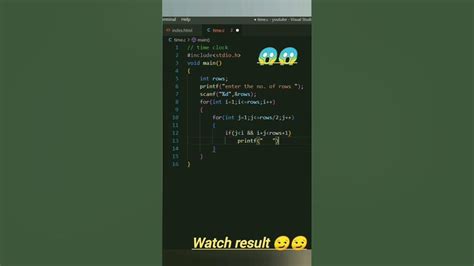 Time Clock Pattern In C Shorts Ytshorts Patternprogram Coding