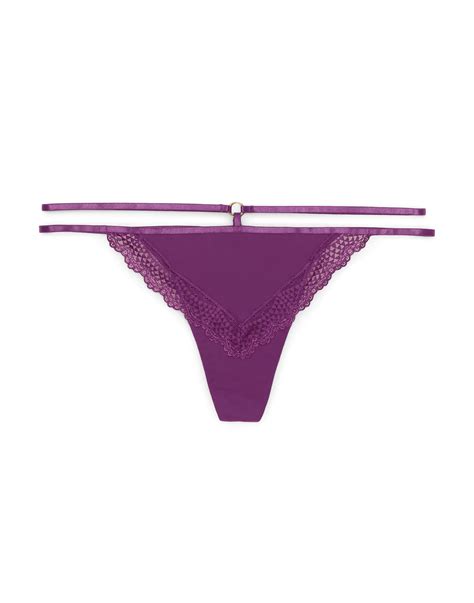 Marca Dark Purple Thong Panty M 4x Adore Me