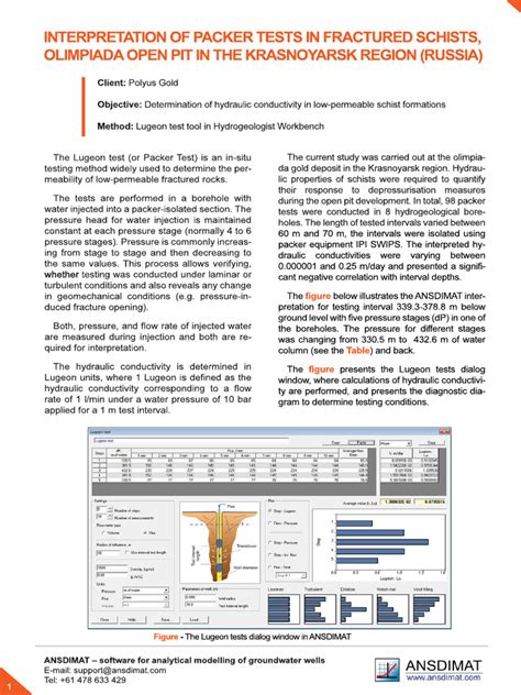 Packer Test Lugeon Pdf