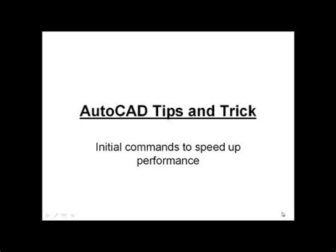 AutoCAD Tips Initial Commands To Speed Up Performance YouTube