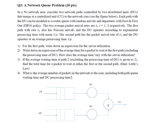 Q3 A Network Queue Problem 30 Pts In A 5g Network