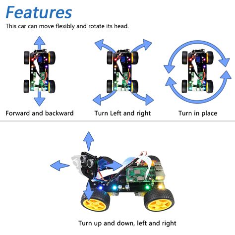 Freenove 4wd Smart Car Kit For Raspberry Pi 5 4 B 3 B Zero 2 W Face Tracking Line Tracking