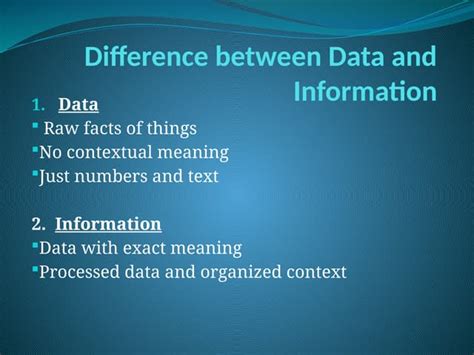 Difference Between Data And Informationpptx
