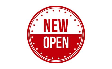 새로운 오픈 고무 스탬프 빨강 새로운 오픈 고무 그런 지 스탬프 물개 벡터 일러스트 레이 션 벡터 0명에 대한 스톡 벡터 아트