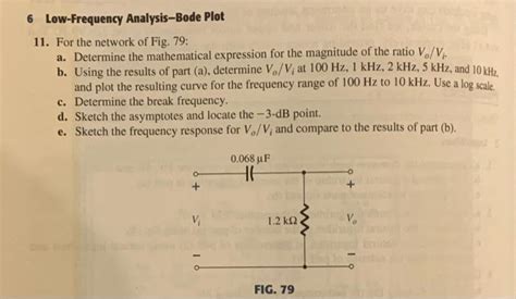 Solved 6 Low Frequency Analysis Bode Plot 11 For The