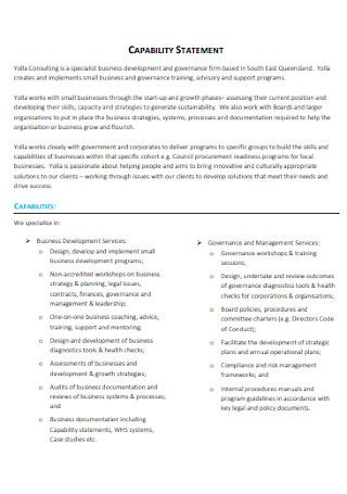 FREE Capability Statement Samples To Download