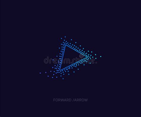 Unique Triangle Play Button Icon Made Of Multiple Dots Stock