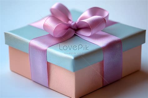 핑크 리본이 달린 선물 상자 사진 무료 다운로드 Lovepik