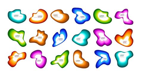 Premium Vector Colorful Liquid Blob Abstract Shape Border Design Set
