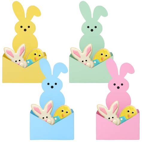 Jarthenaamcs 24pcs Easter Treat Boxes Candy Color Cute Bunny Rabbit