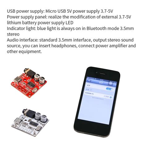 블루투스 수신기 모듈 자동차 무선 오디오 수신기 모듈 35mm 인터페이스 Diy 회로 기판 무손실 디코딩 스테레오 출력 네트워킹
