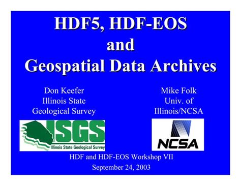 Hdf5 Hdf Eos And Geospatial Data Archives Pdf