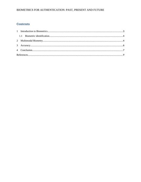 Biometrics Authentication Evolution Current Status Future