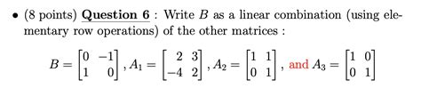 solved 8 points question 6 write b as a linear