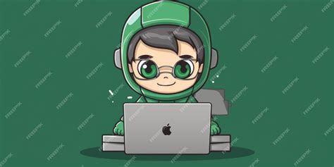 Premium Ai Image Software Developer Mascot For A Company Logo Line Art Generative Ai