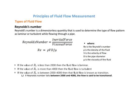Principles Of Fluid Flow Measurementpdf Physics Science
