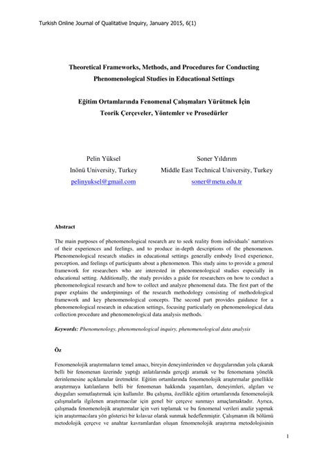 Pdf Theoretical Frameworks Methods And Procedures For Conducting