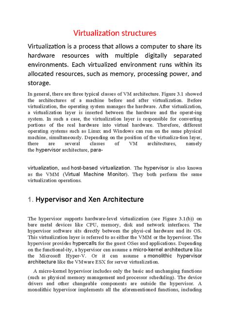 Virtualization Structures Virtualization Structures Virtualization Is