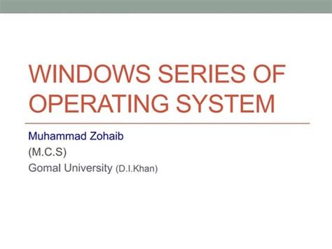 Windows Operating System Presentation Pptx Operating Systems
