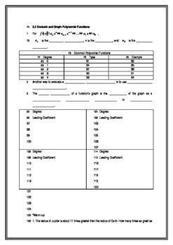Polynomials And Polynomial Functions By MissYuMissYou TpT