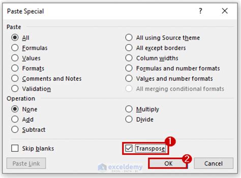 how to flip data from horizontal to vertical in excel 6 methods