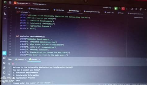 madhushree b m on linkedin python chatbot universityadmissions scholarships codesharing…