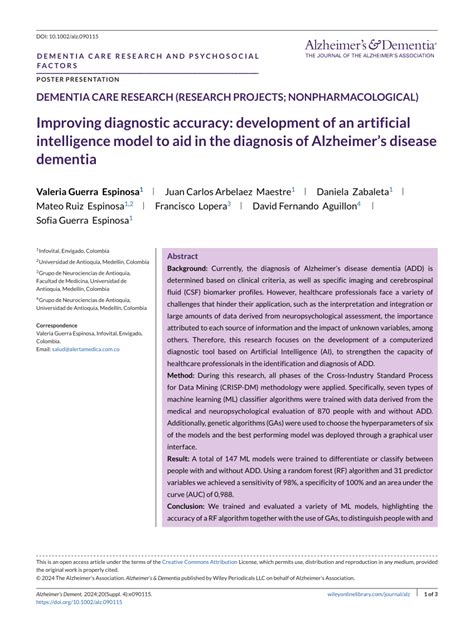 pdf improving diagnostic accuracy development of an artificial