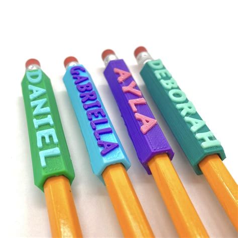 Name Pencil Grip Personalized And 3d Printed Slides On Etsy Canada 3d Printing 3d Printing