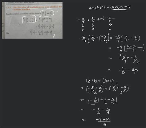 1 2 6 Distributivity Of Multiplication Over Addition For Rational Numbers