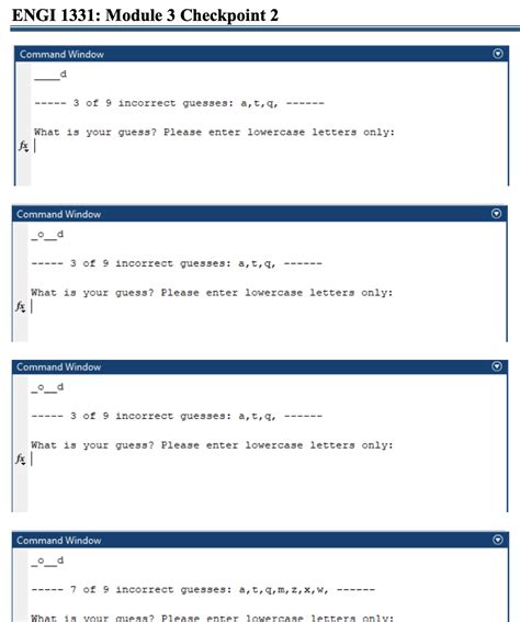 Solved Command Window D 3 Of 9 Incorrect Guesses Atq