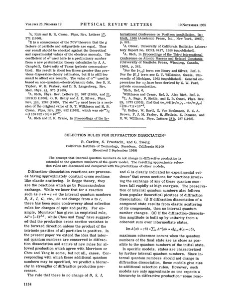 Pdf Selection Rules For Diffraction Dissociation Pdf Selection Rules For Diffraction Dissociation