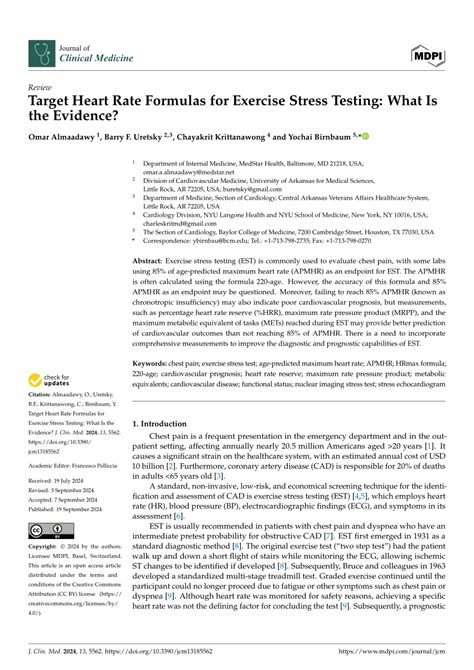 Pdf Target Heart Rate Formulas For Exercise Stress Testing What Is The Evidence