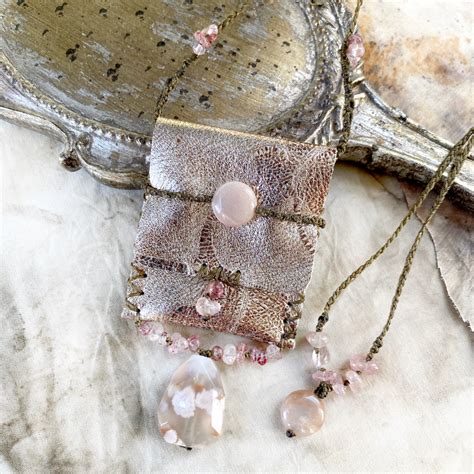 Small Leather Pouch Necklace For Carrying Tiny Treasures Spirit Carrier