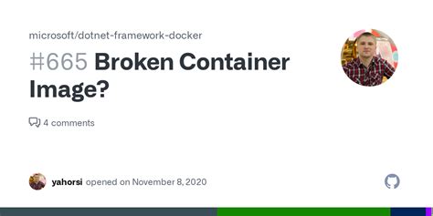 Broken Container Image · Issue 665 · Microsoftdotnet Framework