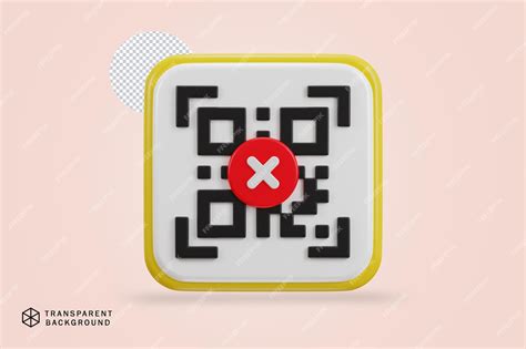 Premium Psd Qr Code Scanning Payment Error Qr Code 3d Icon