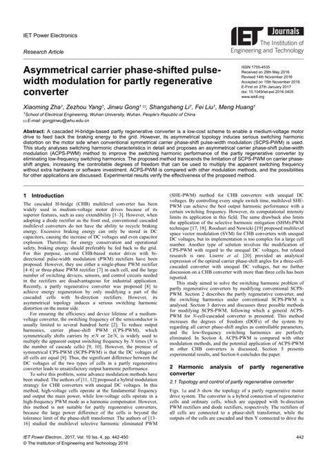 Pdf Asymmetrical Carrier Phase Shifted Pulse Width Modulation For
