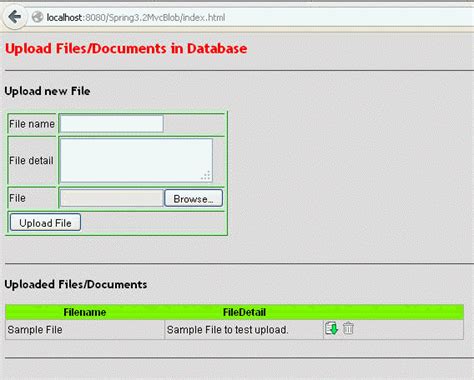 Spring 32 Mvc Insert And Retrieve Blob From The Database