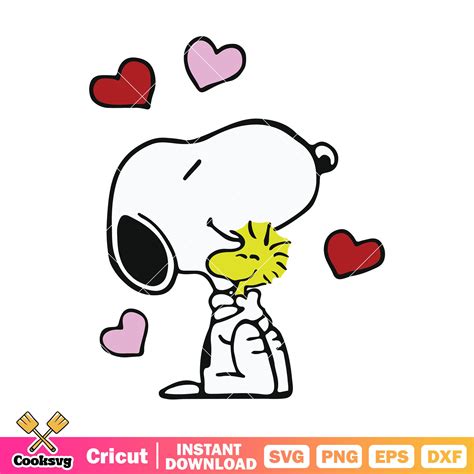 Hugging Snoopy Woodstock Valentine Svg Snoopy Valentine Svg Cooksvg