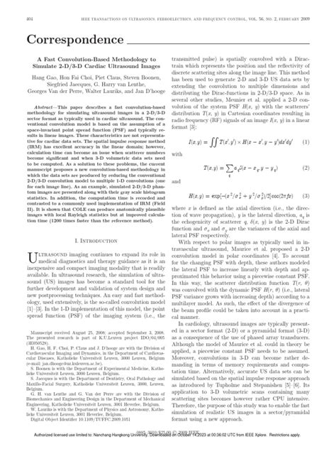 a fast convolution based methodology to simulate 2 dd 3 d cardiac