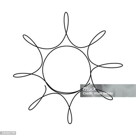 태양 연속 한 줄 아이콘입니다 여름 태양 등고선 기호입니다 태양 하늘에 대한 스톡 벡터 아트 및 기타 이미지 태양 하늘