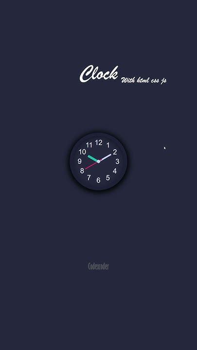 Clock Webdevelopment Html Css Javascript Shorts Youtubeshorts