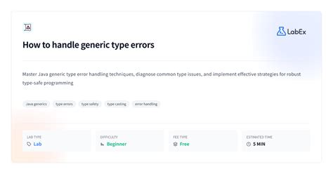 How To Handle Generic Type Errors Labex