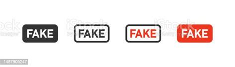 밝은 배경에 가짜 단추 아이콘입니다 스탬프 기호입니다 가짜 뉴스 우표 선전 윤곽선 평면 및 컬러 스타일 플랫 디자인 0명에 대한 스톡 벡터 아트 및 기타 이미지 Istock