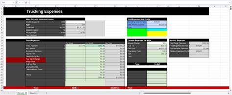 Best FREE Paid Excel Trucking Expenses Spreadsheet Template