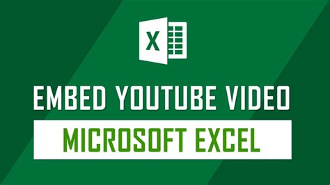 How To Embed YouTube Video On Microsoft Excel YouTube